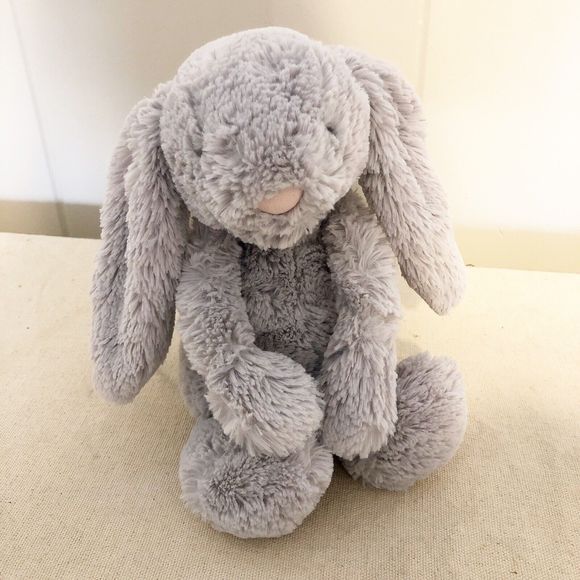 Jellycat | Toys | Jellycat Gray Bashful Bunny Rabbit Pink Nose 3 Inch ...